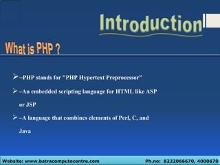 PHP Training Institute in Ambala | PPTX