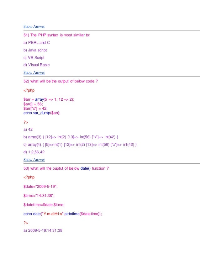 Php Questions And Answers