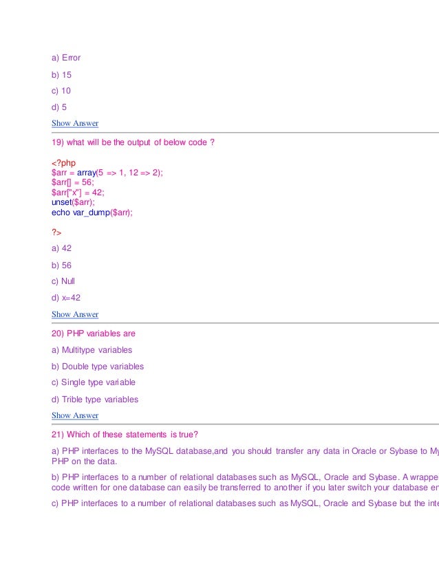 Php Questions And Answers