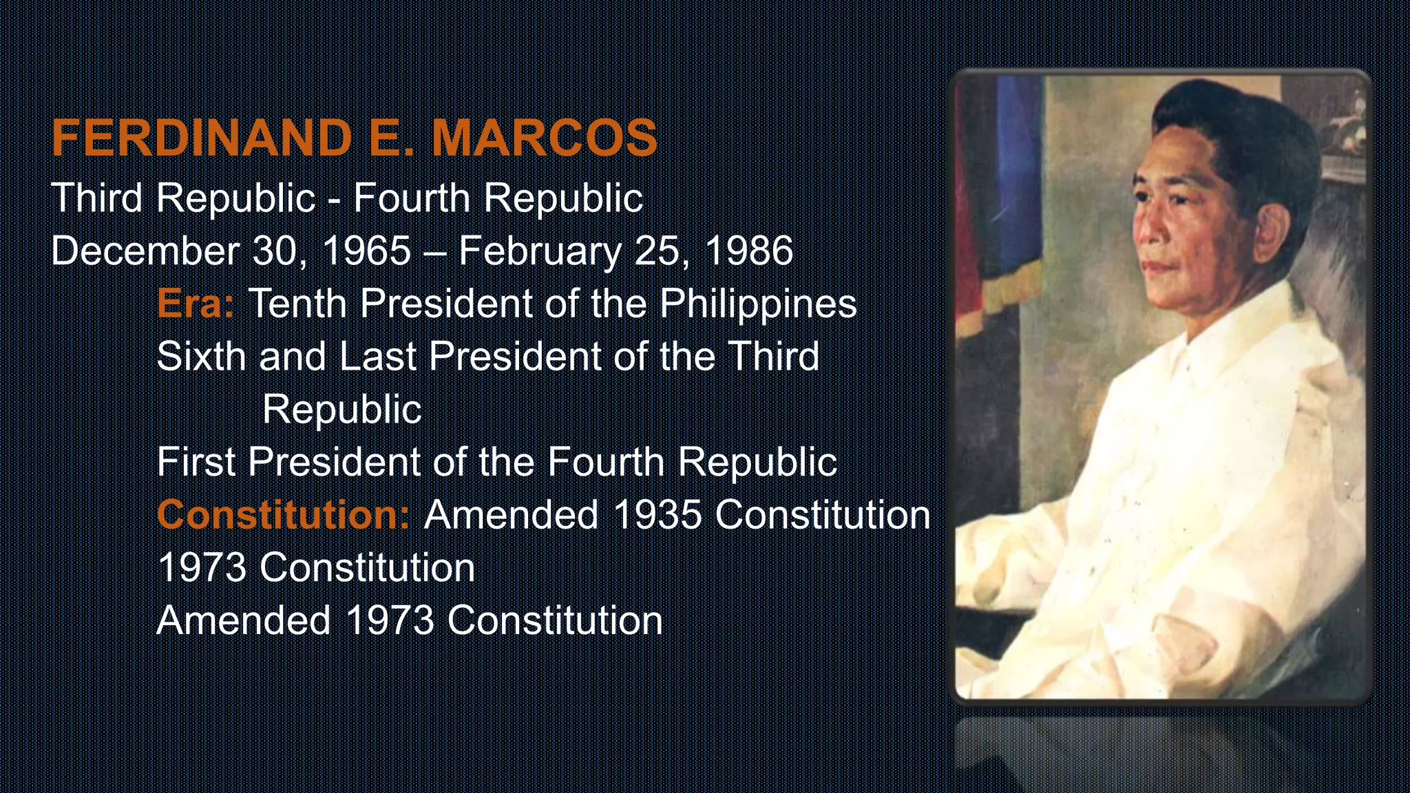 Presidents of the Philippines (Era & Constitutions) Summary | PPTX