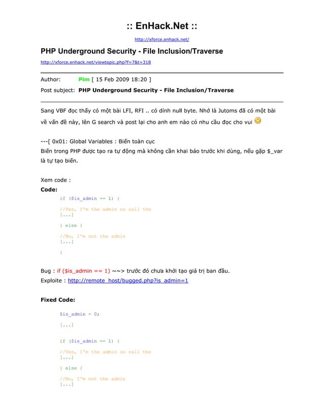 PHP Security File inclusion | PDF
