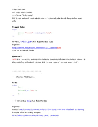 PHP Security File inclusion | PDF