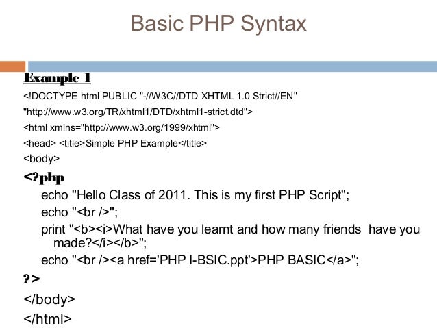Basics Php 