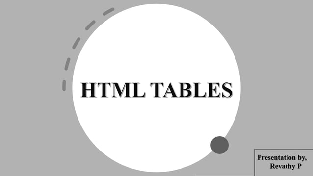 HTML TABLES | PPT