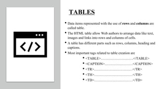 HTML TABLES | PDF