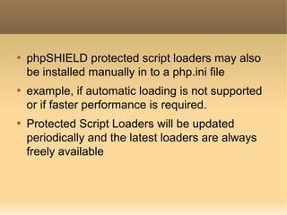 PHP Shield - The PHP Encoder | PPT | Operating Systems | Computer Software and Applications