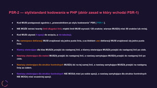 PSR czyli dobre praktyki programistyczne | PPT