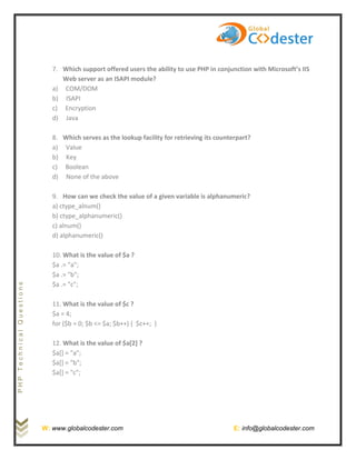 PHP Technical Question | PDF