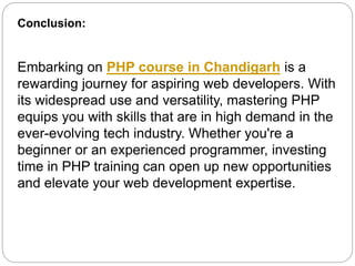 Best PHP Training Course in Chandigarh | PPT