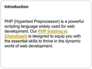 Best PHP Training Course in Chandigarh | PPT