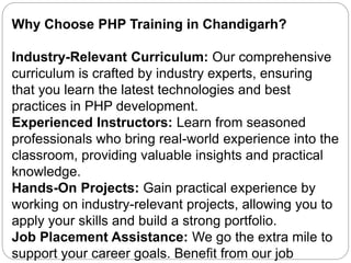 Best PHP Training Course in Chandigarh | PPT