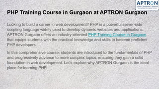 best PHP Training Course in Gurgaon.pptx