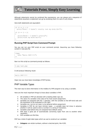 Php tutorial | PDF