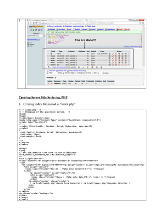 Php tutorial guestbook system | PDF