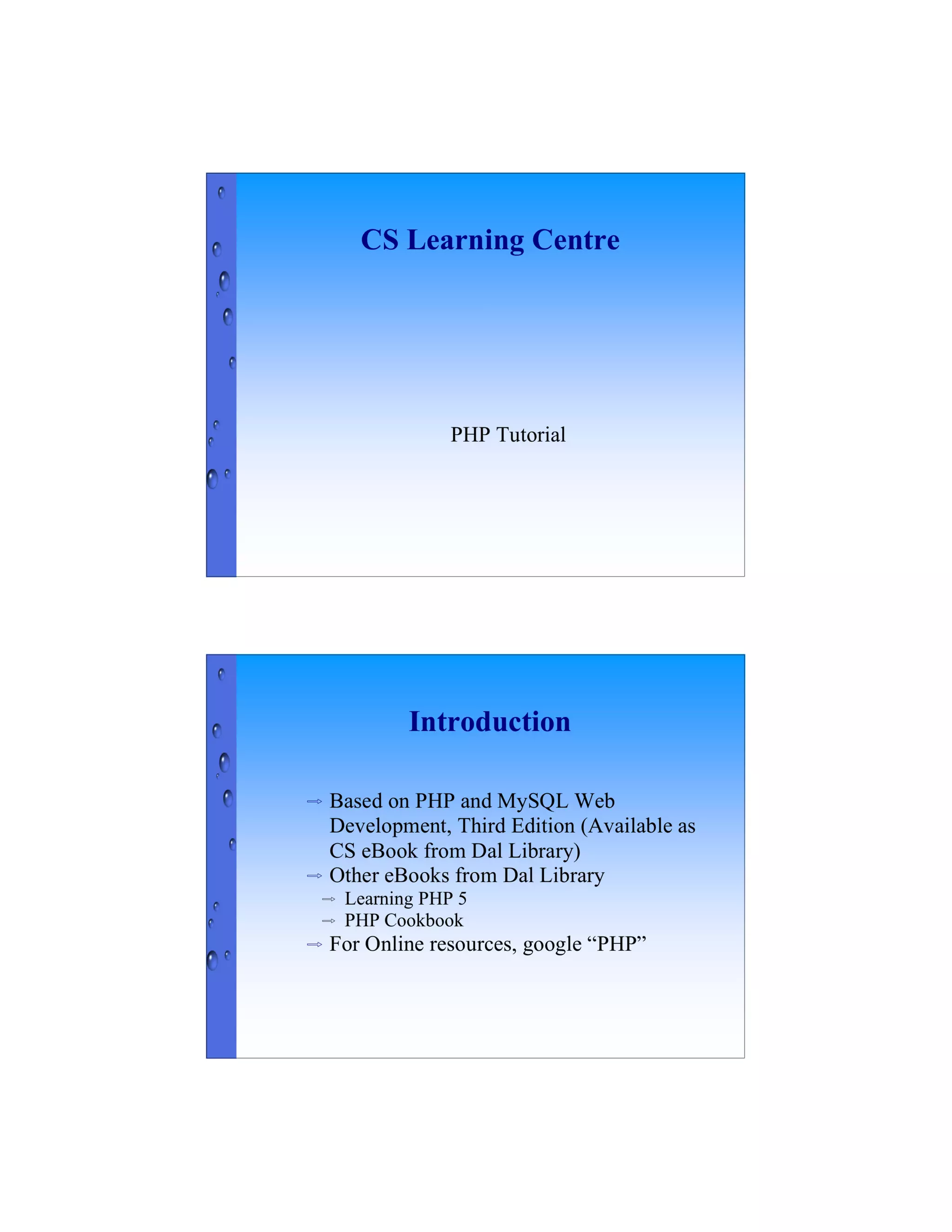 Php Tutorial Handout Pdf