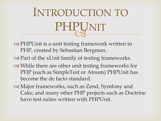 PHPUnit: from zero to hero | PPT