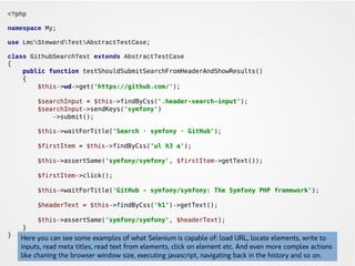 Selenium & PHPUnit made easy with Steward (Berlin, April 2017) | PPT