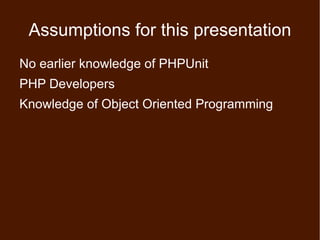 PHPUnit from a developer's perspective | ODP | Web Development | Internet
