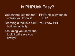 PHPUnit from a developer's perspective | ODP | Web Development | Internet