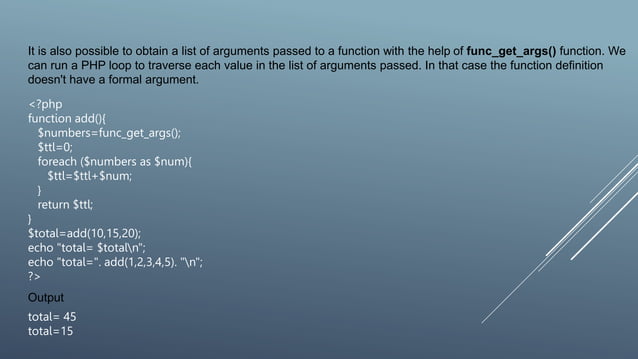 php user defined functions | PPTX