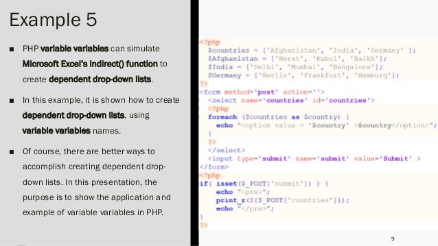 PHP Variable variables Examples
