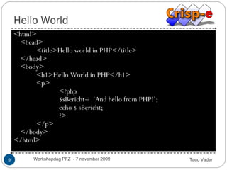 Beginnen met PHP | PPT