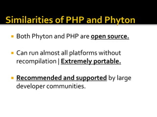 Php Vs Phyton | PPTX