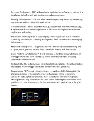 PHP Web Development: Empowering the Digital World | PDF
