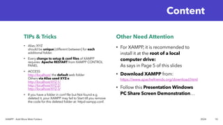 PHP Web Development - XAMPP - Setup Additional Web Folders | PPT