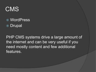 PHP Web Frameworks Introduction | PPTX