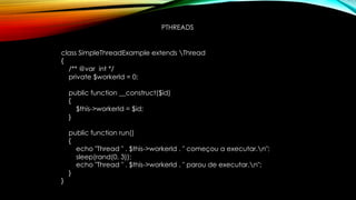 PHP distribuído e paralelo: multithread + stream sockets | PDF | Web Design and HTML | Internet