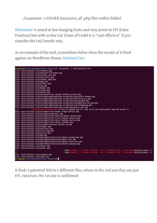 Looking for XSS in PHP Source Code | PDF