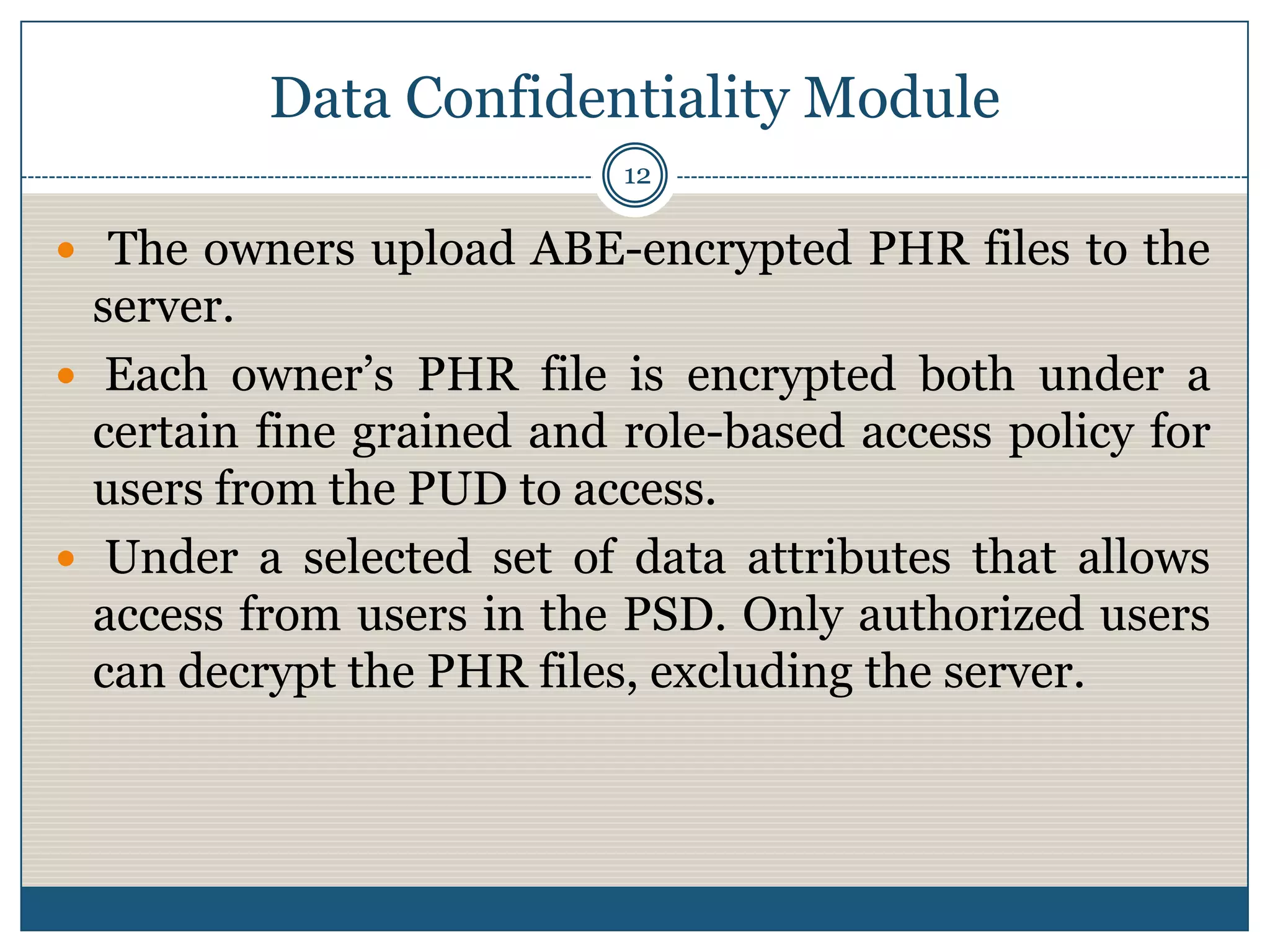 secured storage of Personal health record in cloude | PPT