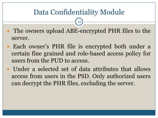 secured storage of Personal health record in cloude | PPT