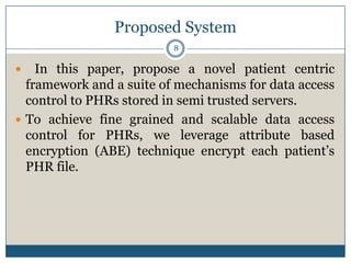 secured storage of Personal health record in cloude | PPT