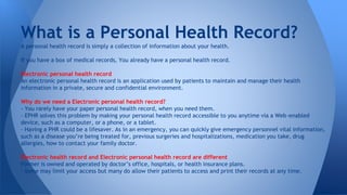 Personal Health Records | PPT