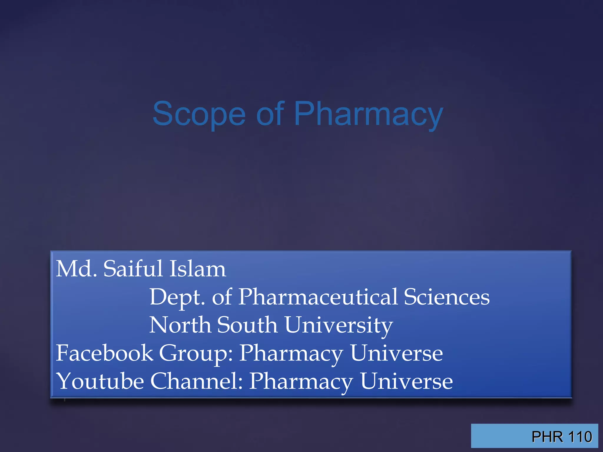 Scope of Pharmacy/ Career in Pharmacy | PPT