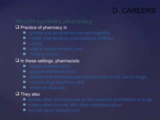 Scope of Pharmacy/ Career in Pharmacy | PPT