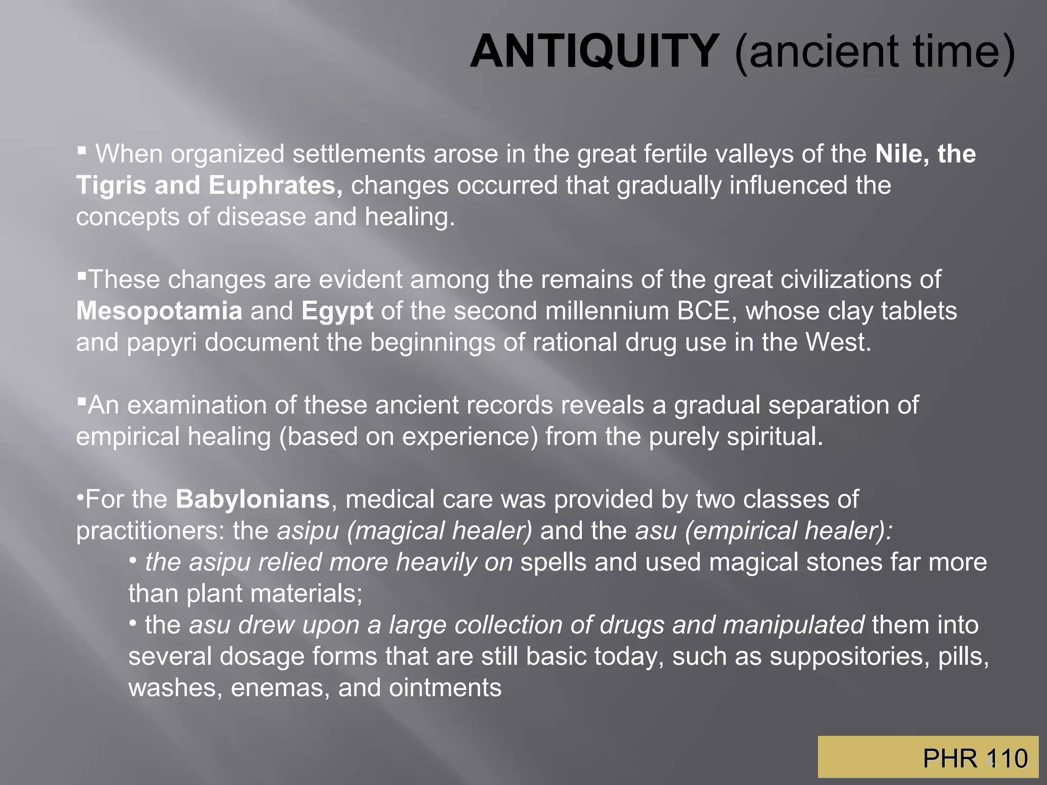 Evolution of Pharmacy/History of Pharmacy | PPT