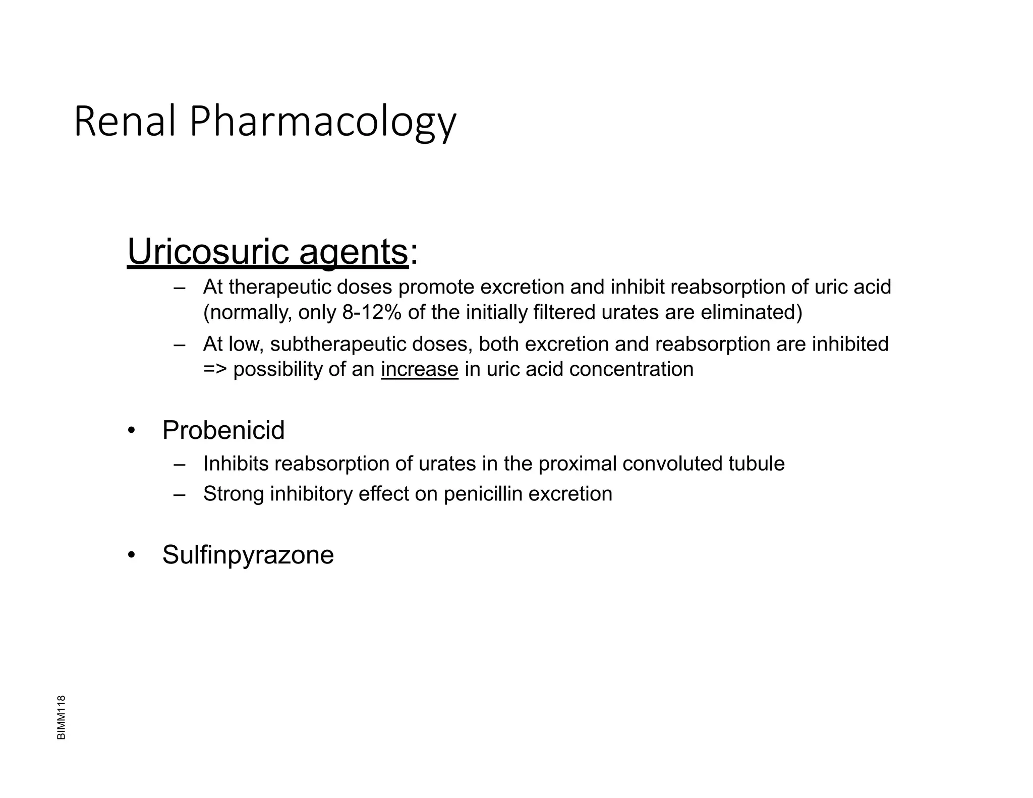 Renal Pharmacology ( Diuretics) | PPTX