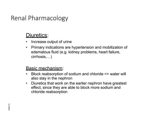 Renal Pharmacology ( Diuretics) | PPTX