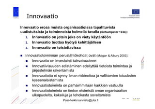 Strateginen johtaminen ja innovatiivinen palvelujen kehittämien | PPT
