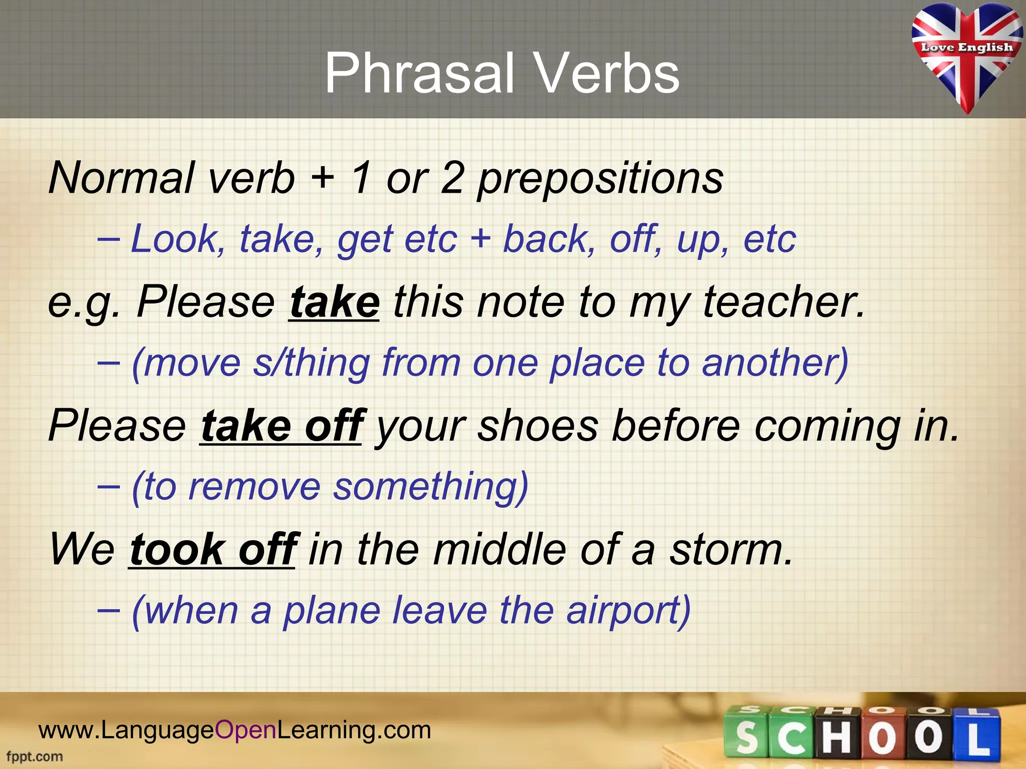 English Grammar - Phrasal verbs | PPT