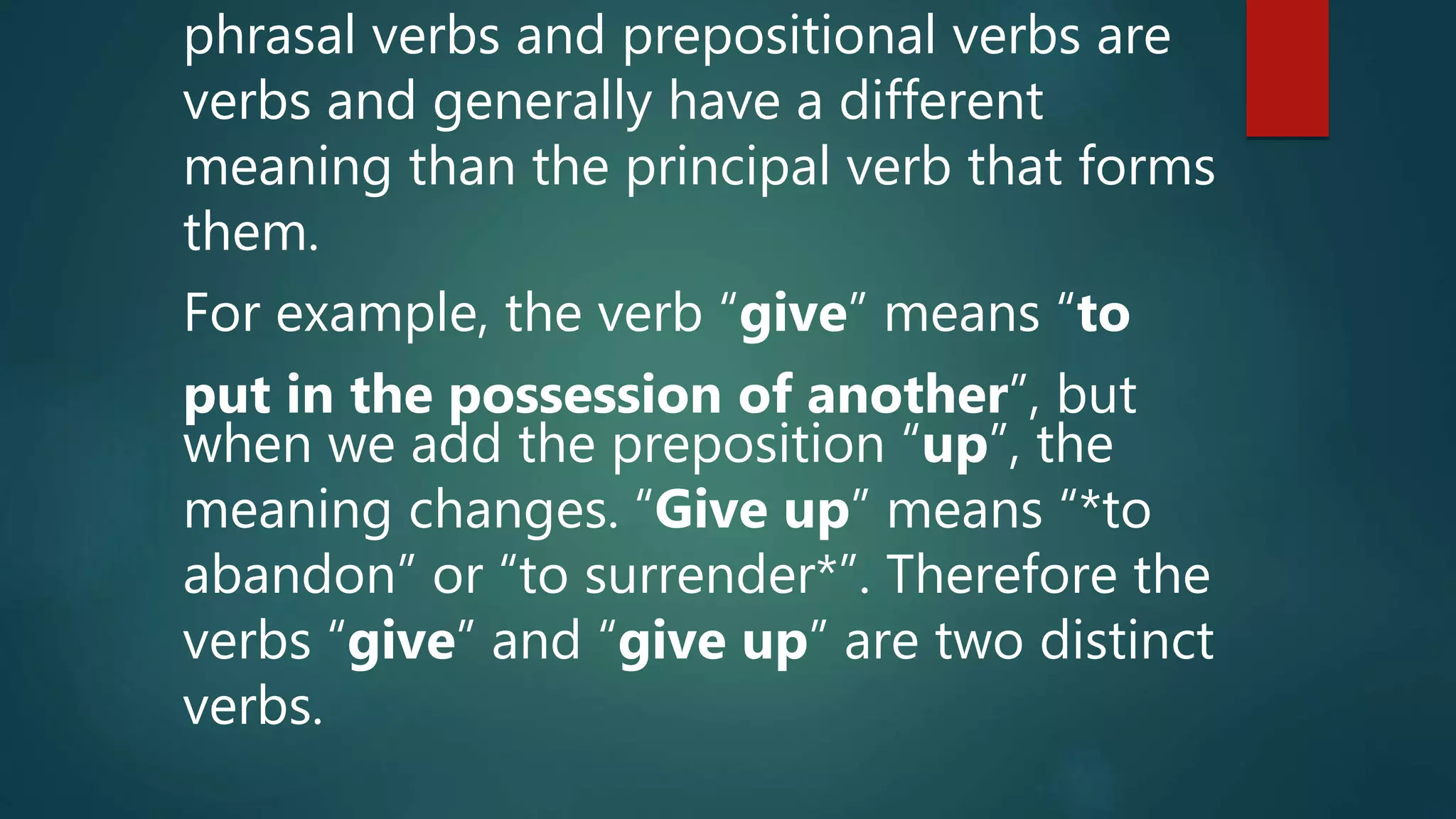 Phrasal and prepositional verbs | PPTX