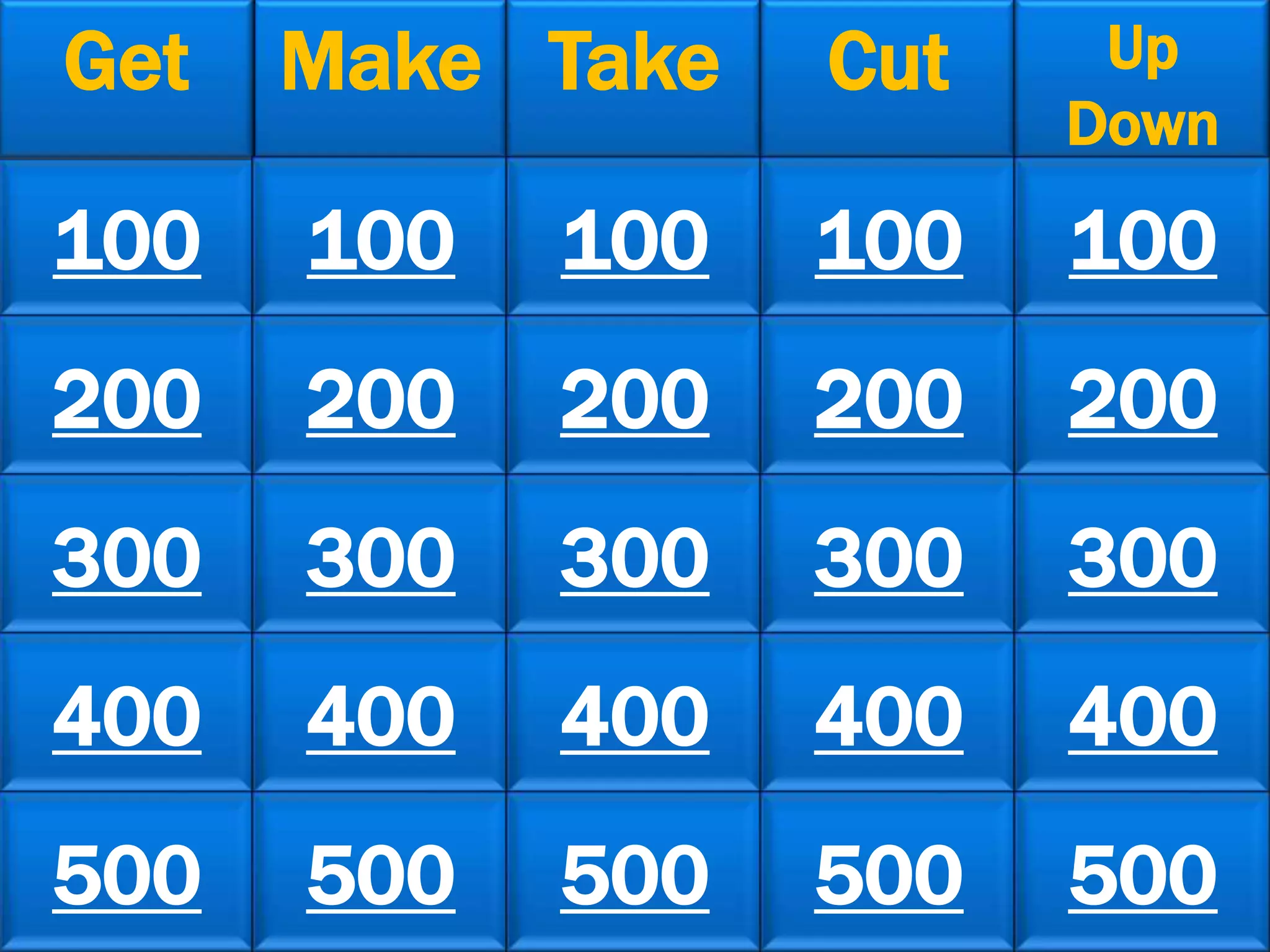 Phrasal jeopardy | PPTX