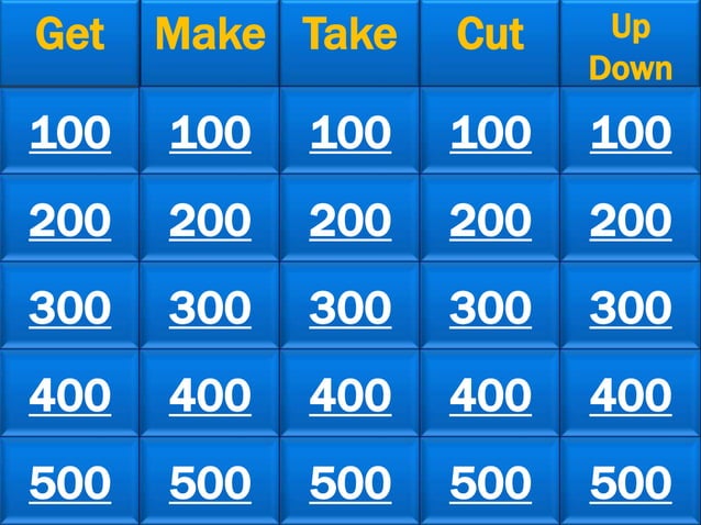 Phrasal jeopardy | PPTX