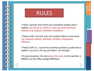 Phrasal nouns multicolor tabs graphics | PPTX