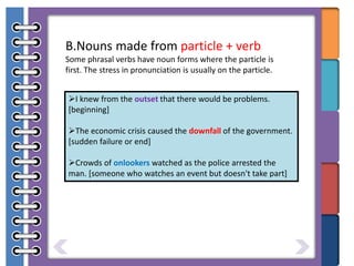 Phrasal nouns multicolor tabs graphics | PPTX