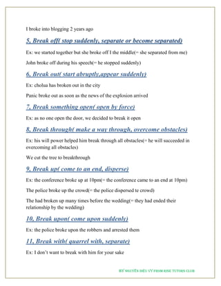 PHRASAL VERB: BREAK | PDF