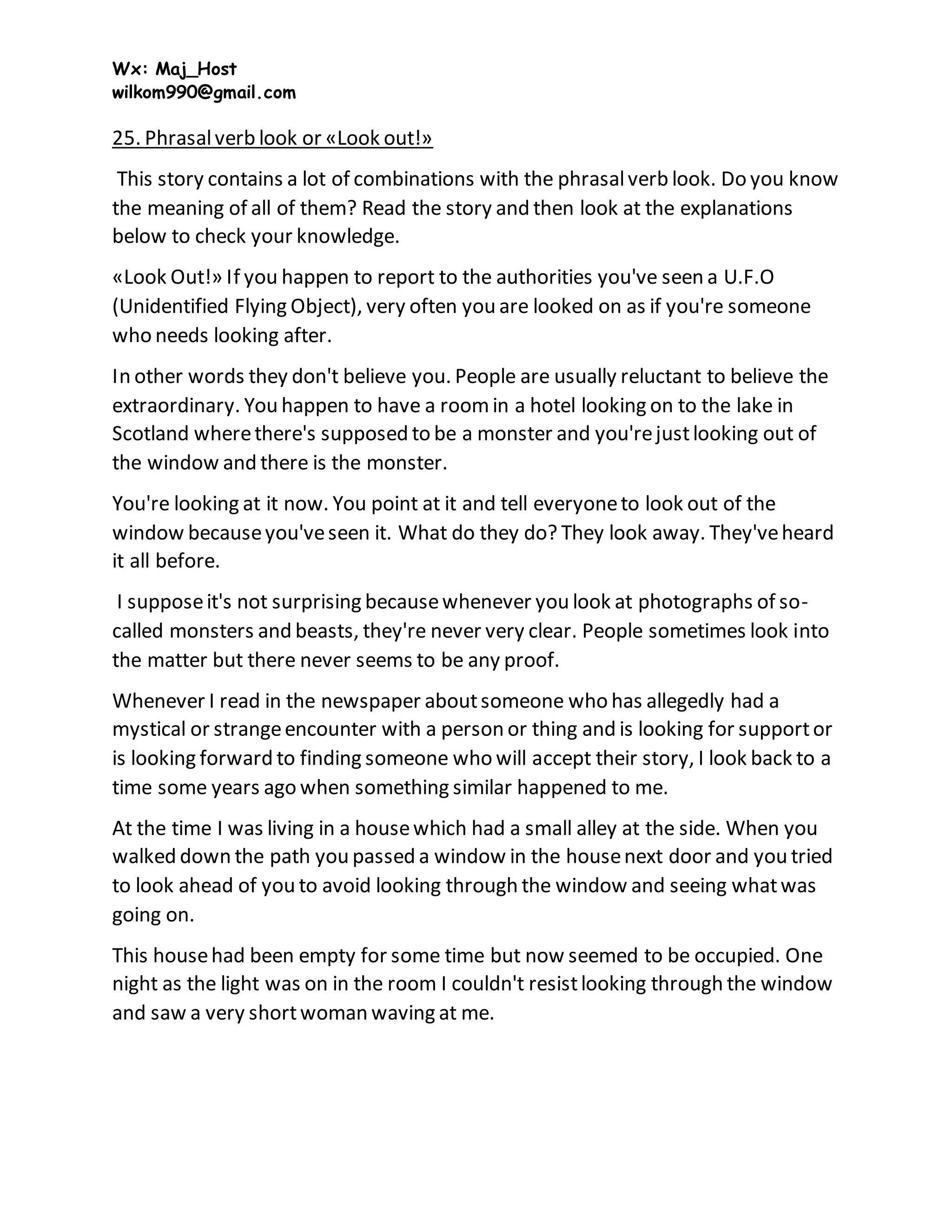 Phrasal verbs , look out! | PDF